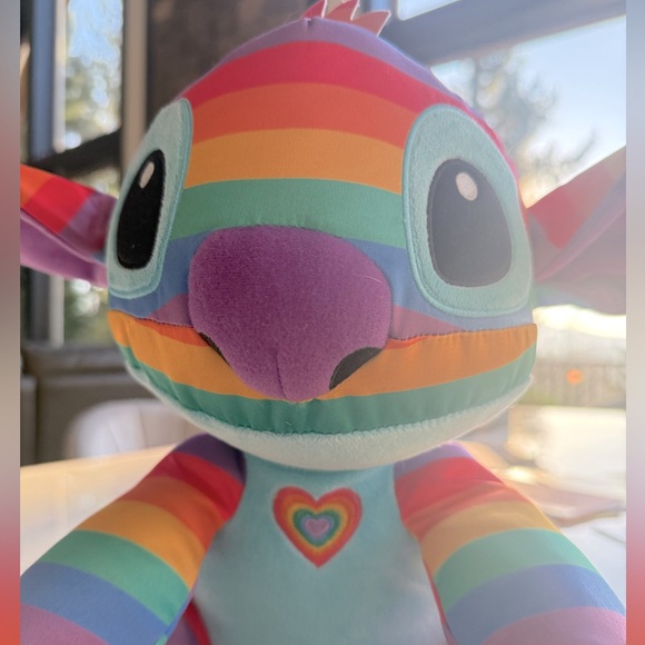 Disney | Toys | Disney Stitch Pride Plush W Rainbow Heart New Wo Tag ...
